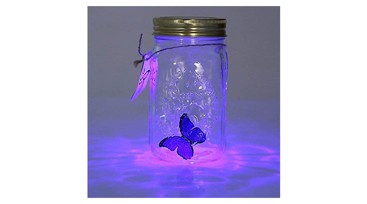 Yellow Butterfly Collection Jar - Animated, Interactive Decor