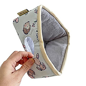 Handmade Waterproof Reptile Gecko Hideout Tunnel Cave Hideaway for Leopard Gecko Hide Accessory Hamster Sugar Glider Rat Hide House Habitat-Light Blue