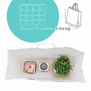 50 Pcs White Paper Bags with Handles, Small Gift Bags in bulk, Kraft Bags, Retail Bags, Merchandise Bags, Shopping Bags, For Weddings, Birthdays, Small Business - 18 x 7 x 19 Inches – Creative Bag