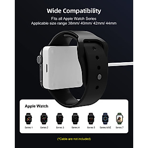 iFory Watch Charger Designed for Apple Watch Series 6/SE/5/4/3 MFi Certified Magnetic Wireless Charger with Dual Port USB C and Lightning - CloudWhite