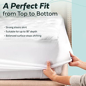 Mandarin Home Collection Ultra Soft Rayon Derived from Bamboo Plush Mattress Topper - Premium Mattress Pad - King