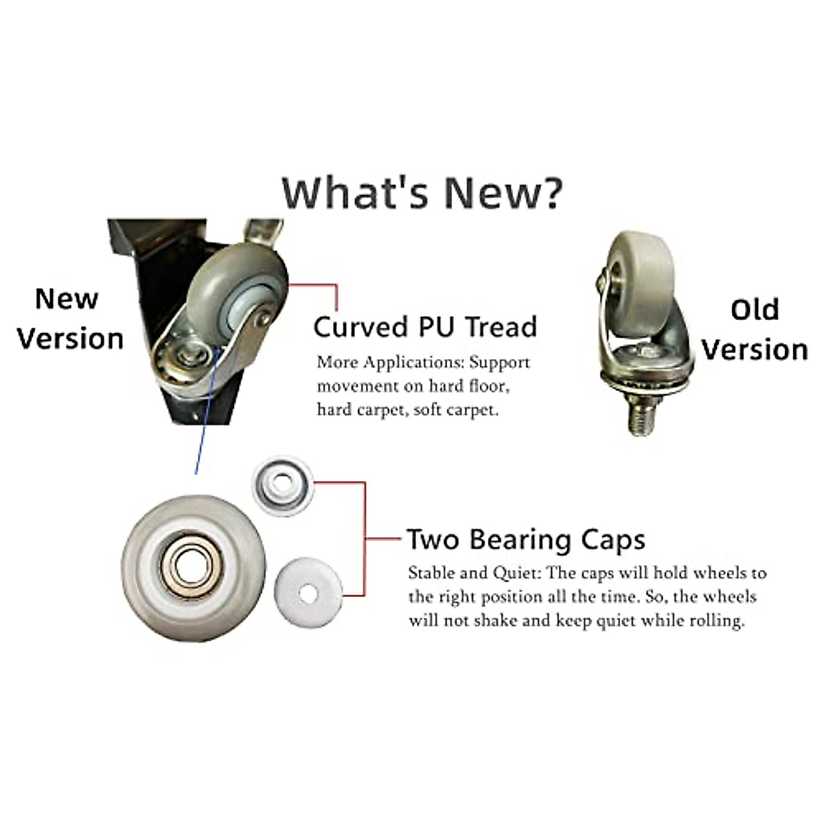 Pake Handling Tools - Low Profile Desk Cabinet Corner Mover Dolly Furniture Dollies 3 Wheel Dolly (Set of 4) 1320 lb. Capacity Quiet PU Roller Premium Ball Bearing Industrial Standard