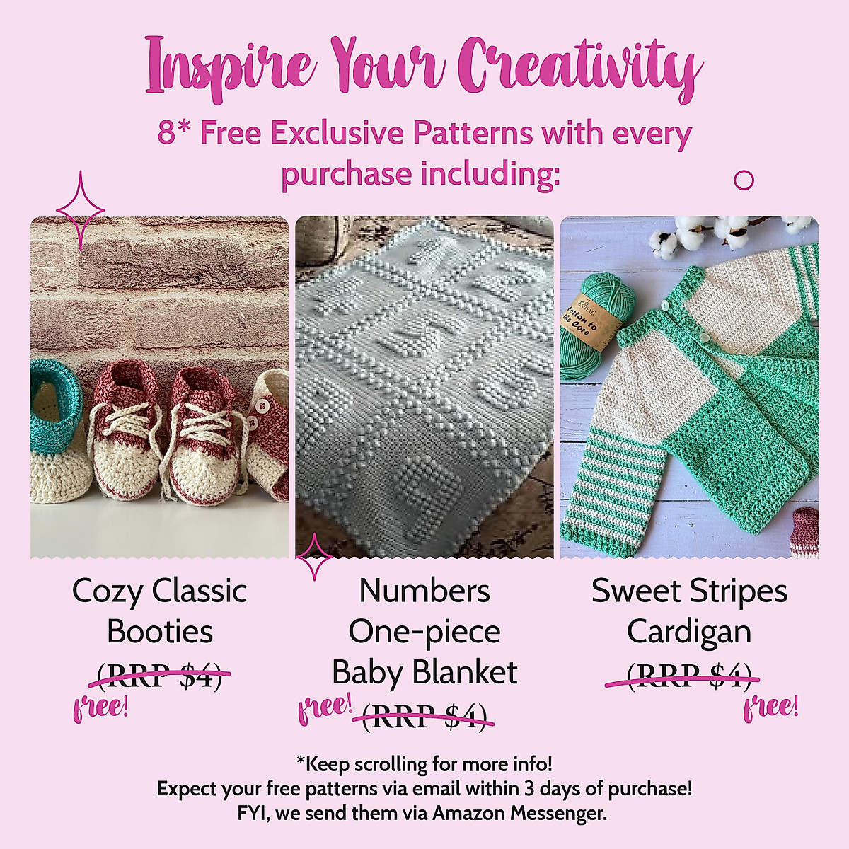 Cotton to The Core Cotton Yarn for Crocheting, 6 Skeins, 852Yds/300G, Free Patterns - Soft Baby Yarn for Knitting - 3 DK Light Worsted Weight - Ocean Blue