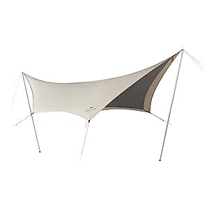 Snow Peak Takibi Tarp Hexa Set Waterproof Campfire Tarp, M (TP-440S-US)