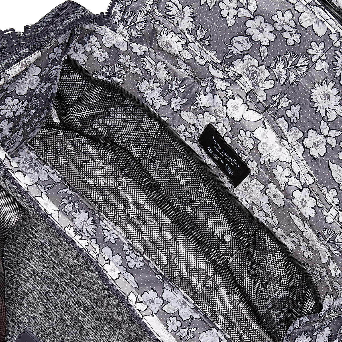 Vera Bradley Women's Recycled Lighten Up Reactive Small Gym Bag, Gray Heather, One Size