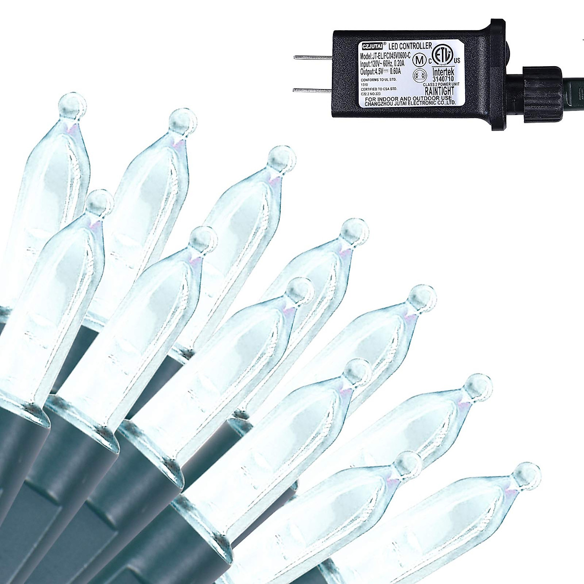 UUC Christmas String Lights Outdoor Waterproof, Christmas Tree Lights Mini String Lights with 8 Lighting Modes, Indoor Decor for Holiday, Wedding, Party, Home, Patio, Garden 100-LED (White)