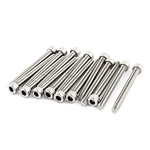 uxcell M5x50mm Thread 304 Stainless Steel Hex Socket Head Cap Screw Bolt DIN912 15pcs