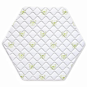 Hexagon Playpen Mat, Premium Foam Baby Playmat Fits Regalo Portable Play Yard 48 Inch and hiccapop 53" PlayPod Playpen, 6 Panel Playpen Mattress Non Slip Kids Tent Mat Hexagon Pad Mat