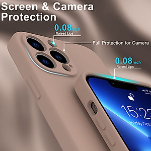 DEENAKIN Compatible with iPhone 13 Pro Max Silicone Case - Enhanced Camera Protection and Screen Protector - Smooth Baby Skin-Like Feel - Slim Fit Phone Cover 6.7" for Men Women Girls - Light Brown