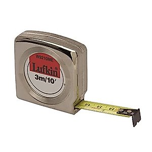 Crescent Lufkin 1/2" x 3m/10' Mezurall Chrome Case SAE/Metric Yellow Clad Power Return Tape Measure - W9210ME