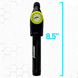 Franklin Sports Ball Pump + Pressure Gauge with Needle - Perfect Pump Hand Pump for Sports Balls - Air Inflation Pump for Soccer, Basketballs + More, Black