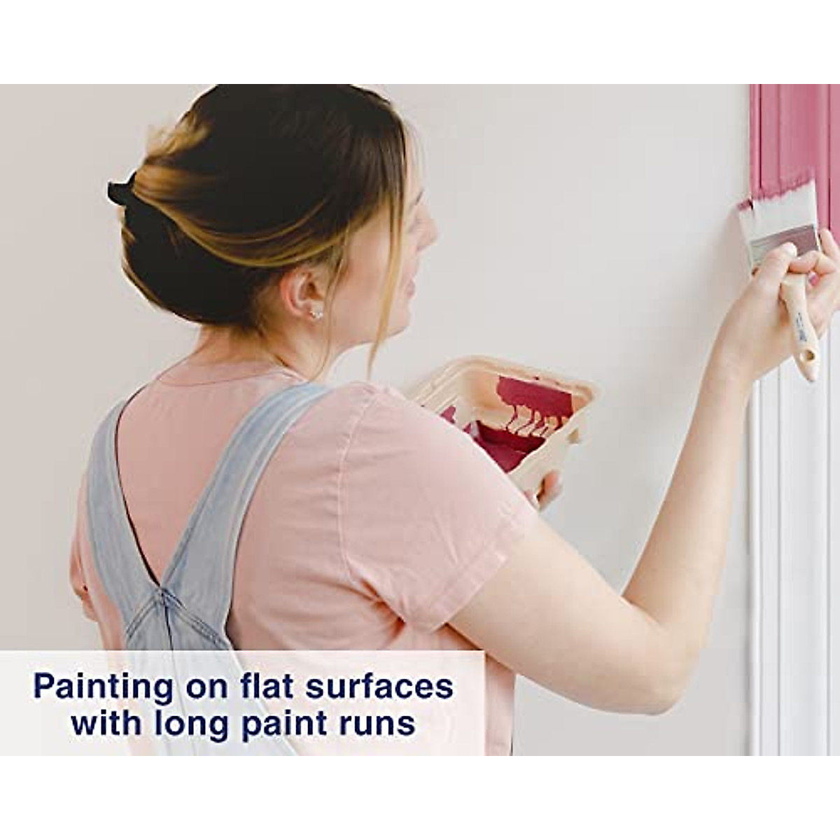 Zibra Angled Paint Brush for Painting Trim, Walls, and Doors, 2.5-inch, White, Pro Grade for All Paints and Stains