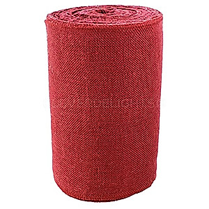 CleverDelights 12" Premium Red Burlap Roll - 50 Yards - No-Fray Finished Edges - Natural Jute Burlap Fabric