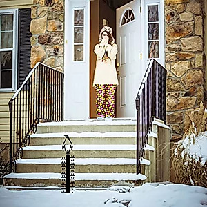 Scale Contractor Metal Gift 24cm Snowflake Snow Measuring Instrument Snowmobile Snow Measuring Instrument Metal Snow Measuring Ruler Outdoor Garden Ornament Ling Ling Sight Reading (Black, One Size)