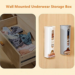 JQUAL 3 Pcs Wall Mounted Underwear Storage Box, Wall Mounted Socks Panties Storage Box, Underwear Storage Organizer Dispenser, Punch Free Multifunctional Storage Box (Blue)