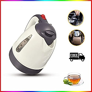 Car Kettle Electric Kettle Camping 12V 1000ml Coffee Maker Water Boiler Portable Travel Car Truck Kettle Hot Water Heater Bottle for Tea Coffee Making Cigarette Lighter Heating Cup, 150W