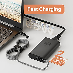 Charger for Dell 65W USB-C Laptop Charger Latitude 5400 5410 5420 5430 5440 5450 Power AC Adapter with Power Cord Cable, Black, HA65NM190
