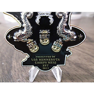 United States Navy USS Minnesota SSN 783 Chief Petty Officer Chiefs Mess Challenge Coin