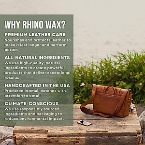 Rhino Wax - Complete Leather Cleaning and Conditioning Kit (Oil + Conditioner + Cleaner + Waterproofing Wax + Brushes + Cloths) - Cleans, Revitalizes and Protects Leathers - Proudly Made in The USA