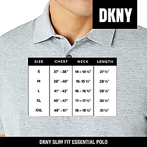 DKNY Men’s Polo Shirt – Cotton Mens Short Sleeve Polo Shirts | No Curl Collar Quick Dry Regular Fit Moisture-Wicking Golf Shirt for Men (Sizes: S-2XL) Heather Grey