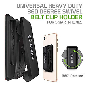 Belt Clip Cell Phone Holder – 3M Adhesive Belt Clip Phone Holster GPS, Walkie-Talkie Compatible with iPhone 14 Pro Max Plus 13 12 11 Galaxy Z Fold, Z Flip S22 S21 Google Pixel LG Moto