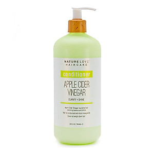 Nature Love Apple Cider Vinegar Shampoo and Conditioner Duo | Clarify + Shine | Revitalize Hair and Scalp | Purifies Without Stripping | Paraben Free, Cruelty Free, Made in USA (25 oz each)