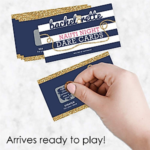 Big Dot of Happiness Last Sail Before the Veil - Nautical Bridal Shower and Bachelorette Party Game Scratch Off Dare Cards - 22 Count