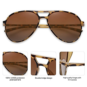 SOJOS Classic Polarized Ultra Lightweight Flexible Men Women Sunglasses JOURNEY SJ2065 with Yellow Tortoise Frame/Gradient Brown Lens