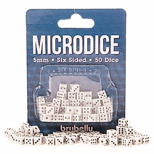 Microdice - 50-Pack 5mm of Tiny Six-Sided d6 Gaming Mini Dice - Novelty Geek Gift Set for Tabletop Gamers, Casino Night Parties, Wargames, Board Games, and Early Elementary Math Learning Counters