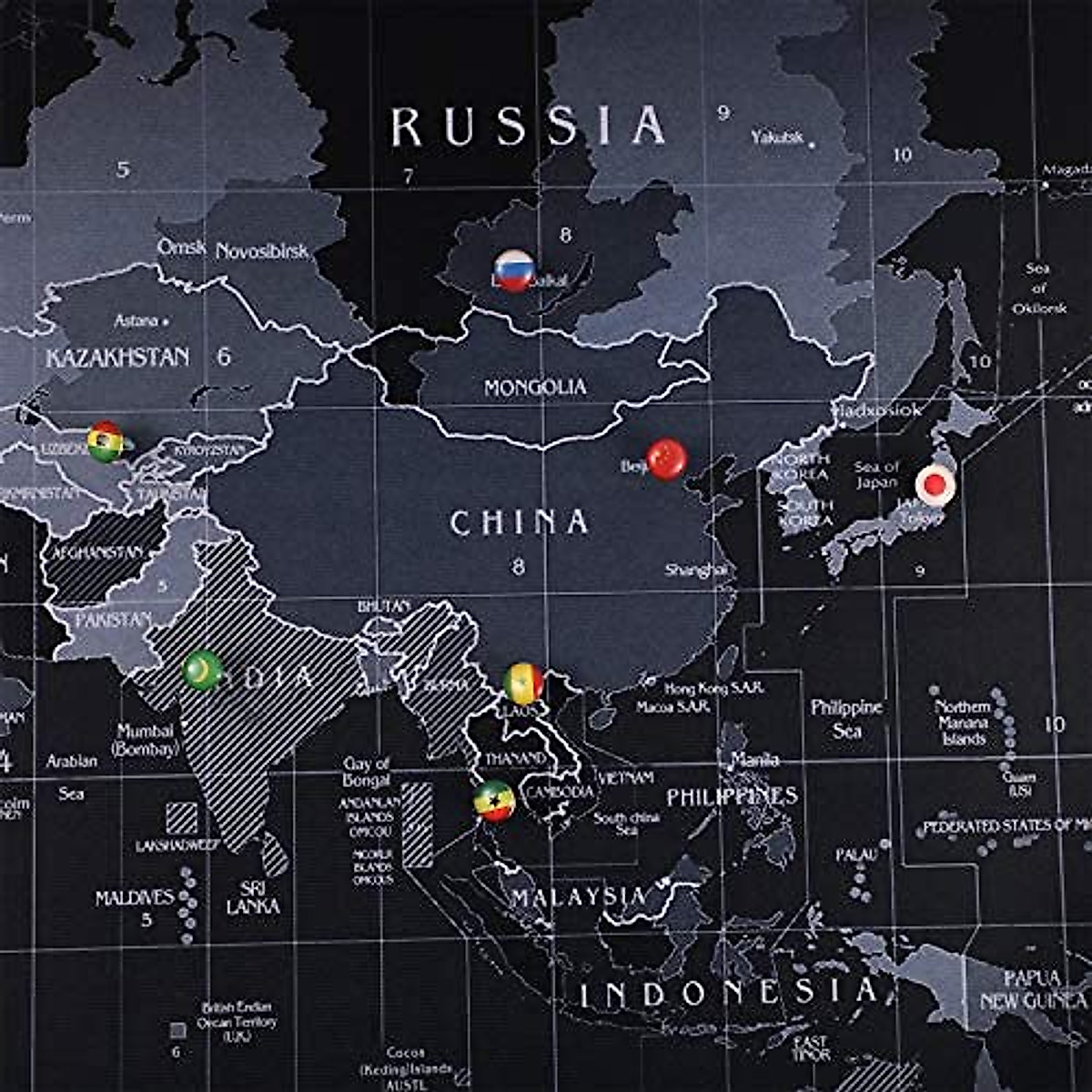 194 Pieces Creative Push Pins National Flag Pins Thumb Tacks Country Map Push Pin Decorative Drawing Pins for Bulletin Board, Pinboard, Map, Office