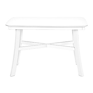 Monarch Specialties 1323, 48" Rectangular, Small, Kitchen, Room, White, Wood Legs Dining Table-36"X 48" Veneer Top, 47.25" L x 35.5" W x 29.5" H
