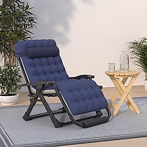 Suteck Patio Reclining Chair, Portable, Foldable, Durable, Adjustable, Comfortable, Blue