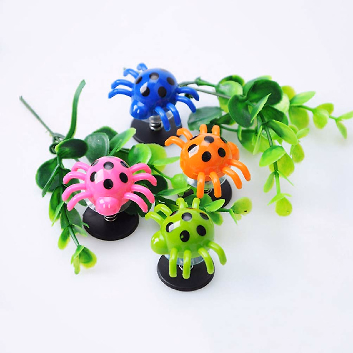 Bounce Spiders Colorful Plastic Funny Activities Bouncing Toys Spider Launcher Jumping Spiders Toy Insect Party 10pcs (Random Color)