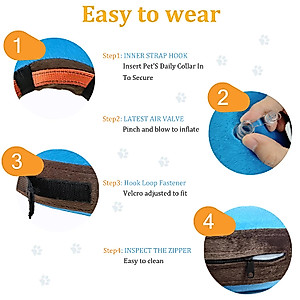 Inflatable Dog Cone for Dogs After Surgery Dog Donut Collar Soft Dog Cone Alternative Recovery Collar for Dogs Prevent Pet Bite Licking Scratching Touching, Help Dog Healing (L(Neck:12"-18"))