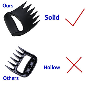 MSY BIGSUNNY Wolf Meat Claws, Solid Core and Sturdy Shredder Claws for Pulled Pork Shredder Claws BBQ Grill Tools (Set of 2, Black)