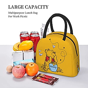 koiidisa Cute Cartoon Bear Lunch Box Large Capacity Insulated Lunch Bag for Women Picnic Lunch Bags