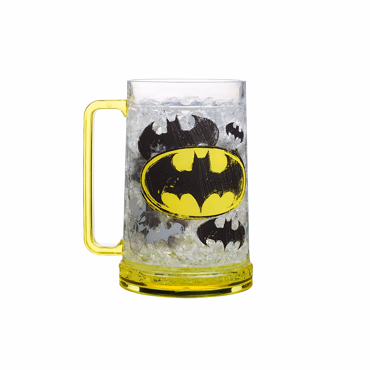 Silver Buffalo DC Comics Batman Logos Freeze Gel Mug Drinking Stein, 16 Oz