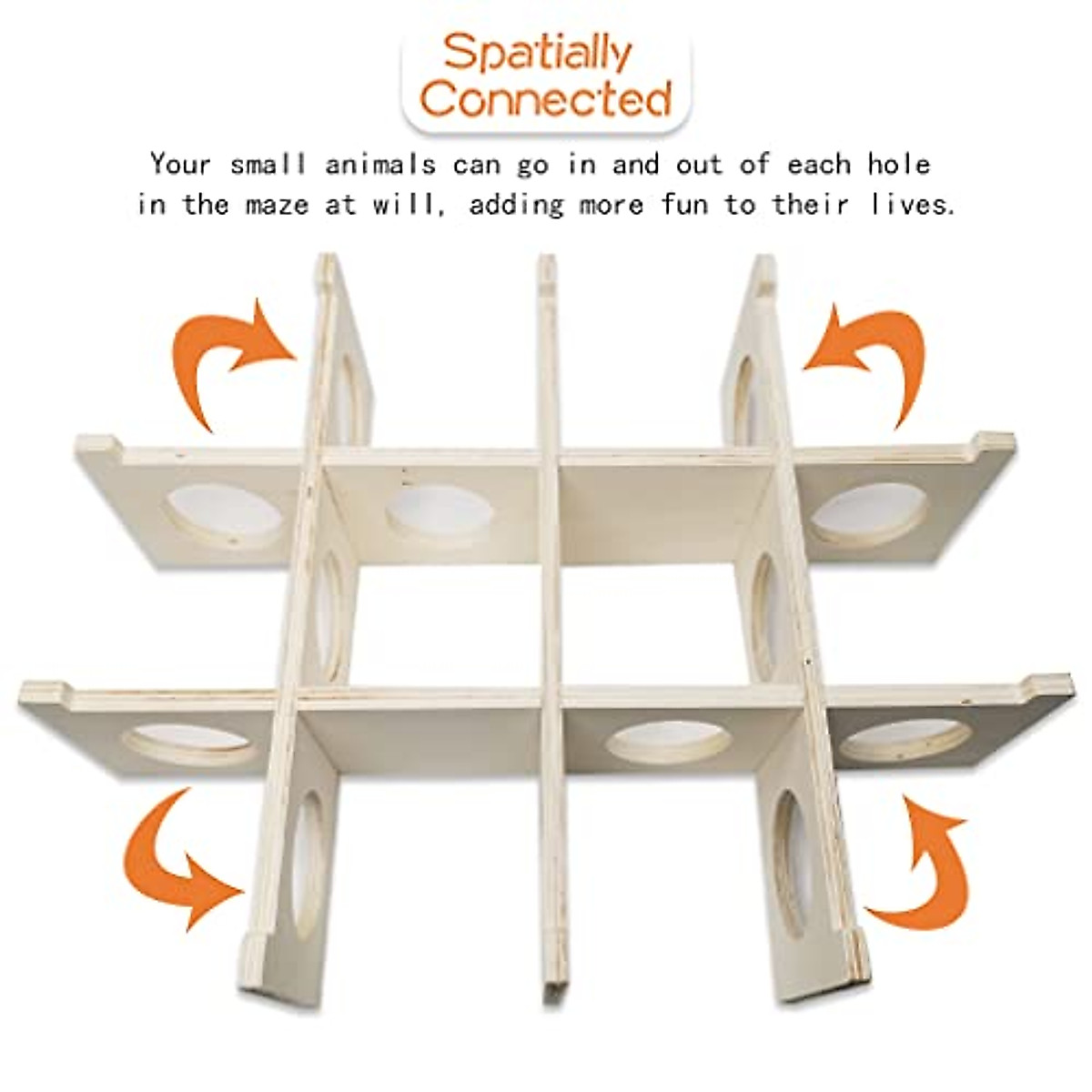 BNOSDM Multi-Chamber Hamster Hideout Maze Wood Multi-Room Hide Hut with Cover Mice Secret Peep Shed Wooden Dwarf Hamsters House Tunnel Exploring Toys Habitat Décor for Gerbils