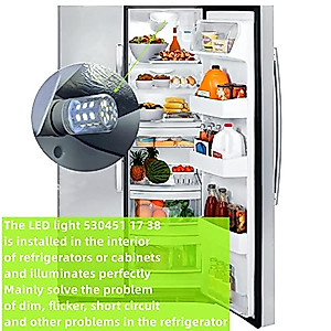 KEI 3418L Refrigerator Light Bulb for Frigidaire Kenmore 5304511738 LED Refrigerator Replacement Light PS12364857 4584444 AP6278388 (110V-240V 3.5W White)-2 Pack