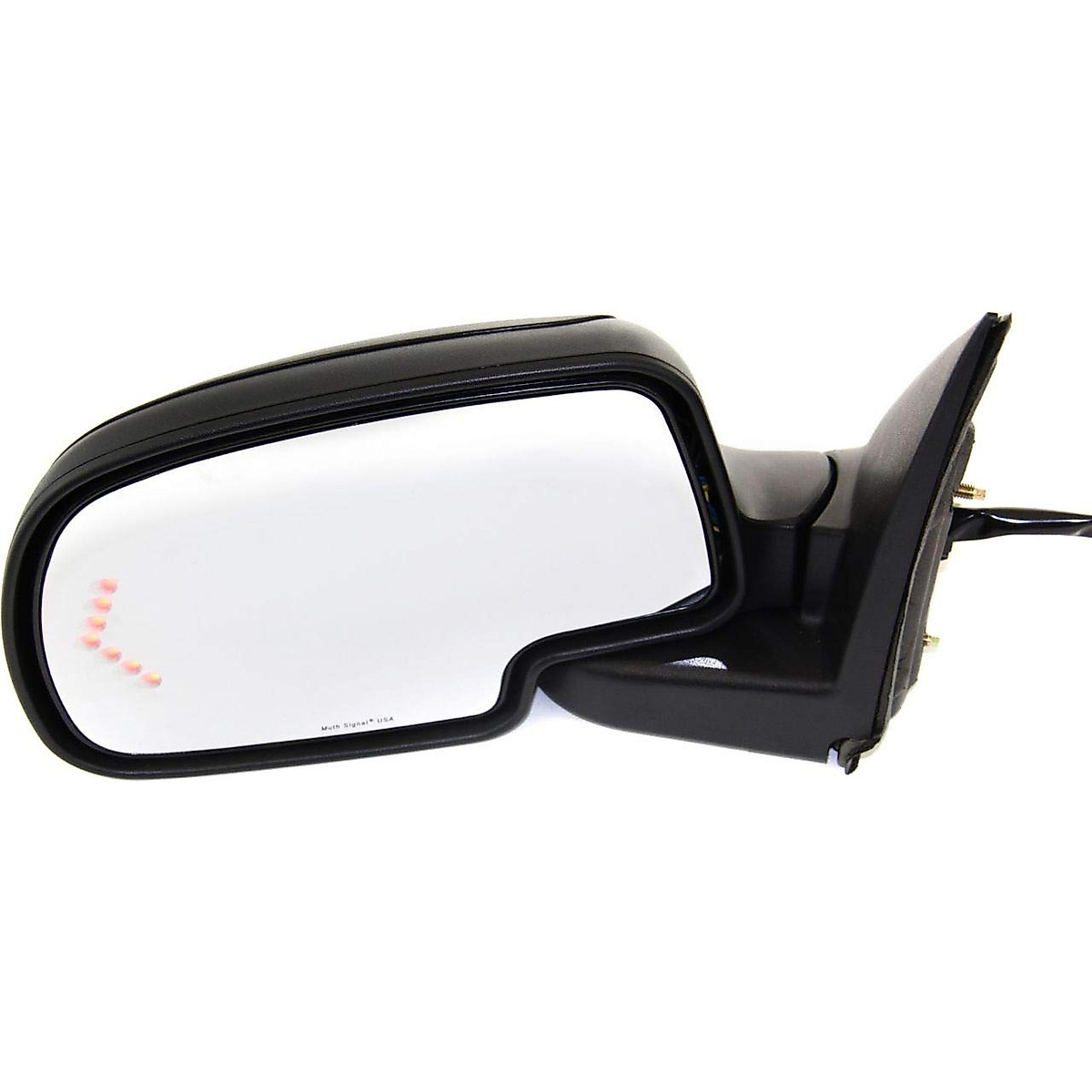 Kool Vue Left Power Heated Mirror Compatible With Chevrolet Silverado 1500 2003-2006 Manual Fold With Signal Light & Puddle Lamp; Without Blind Spot, Memory & Auto-Dimming with 2 Caps Extended Cab