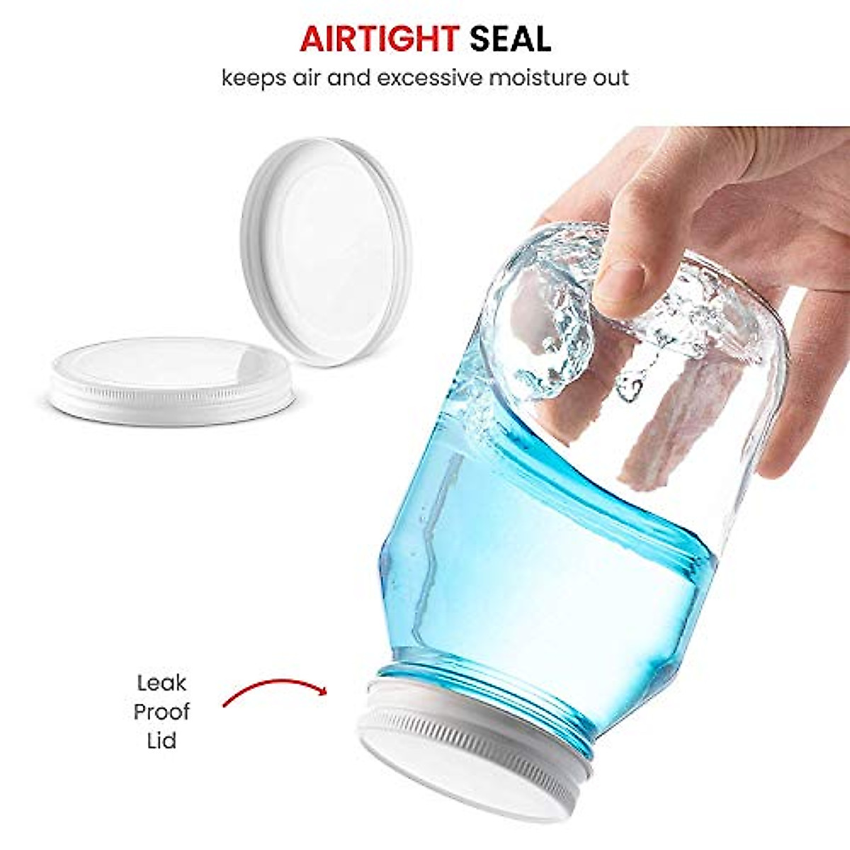 Paksh Novelty - Food Storage Container - Glass Mason Jars - Regular Mouth Jam Jelly Jars, Metal Airtight Lid, Preserving, Decorating, Canning Jar, Craft and Dry Food Storage (32 Ounce)