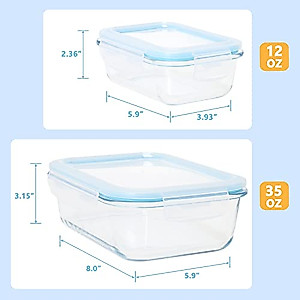 Yenwily Glass Food Storage Container with Lids, 10 sets Container big+small size, Microwave Dishwasher Refrigeration safety,Airtight, BPA Free, Meal Prep Containers for Kitchen, Home Use