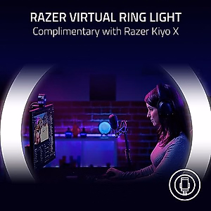 Razer Kiyo X Full HD Streaming Webcam: 1080p 30FPS or 720p 60FPS - Auto Focus - Fully Customizable Settings - Flexible Mounting Options - Works with Zoom/Teams/Skype Conferencing Video Calling