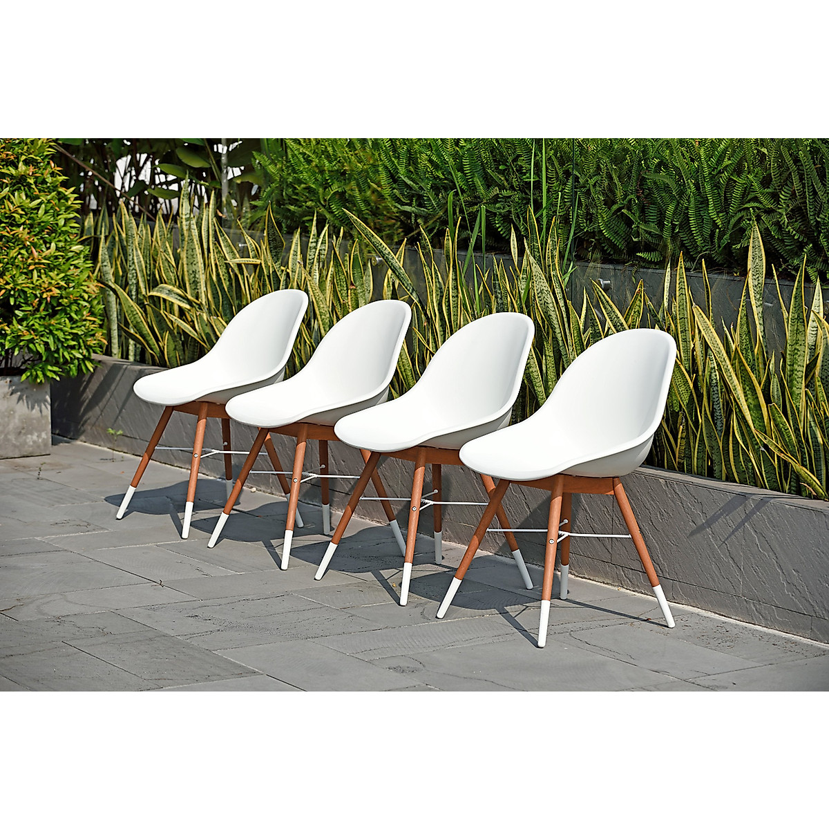 Amazonia Rectangular Cannes Patio Dining Set, 7 Piece, White
