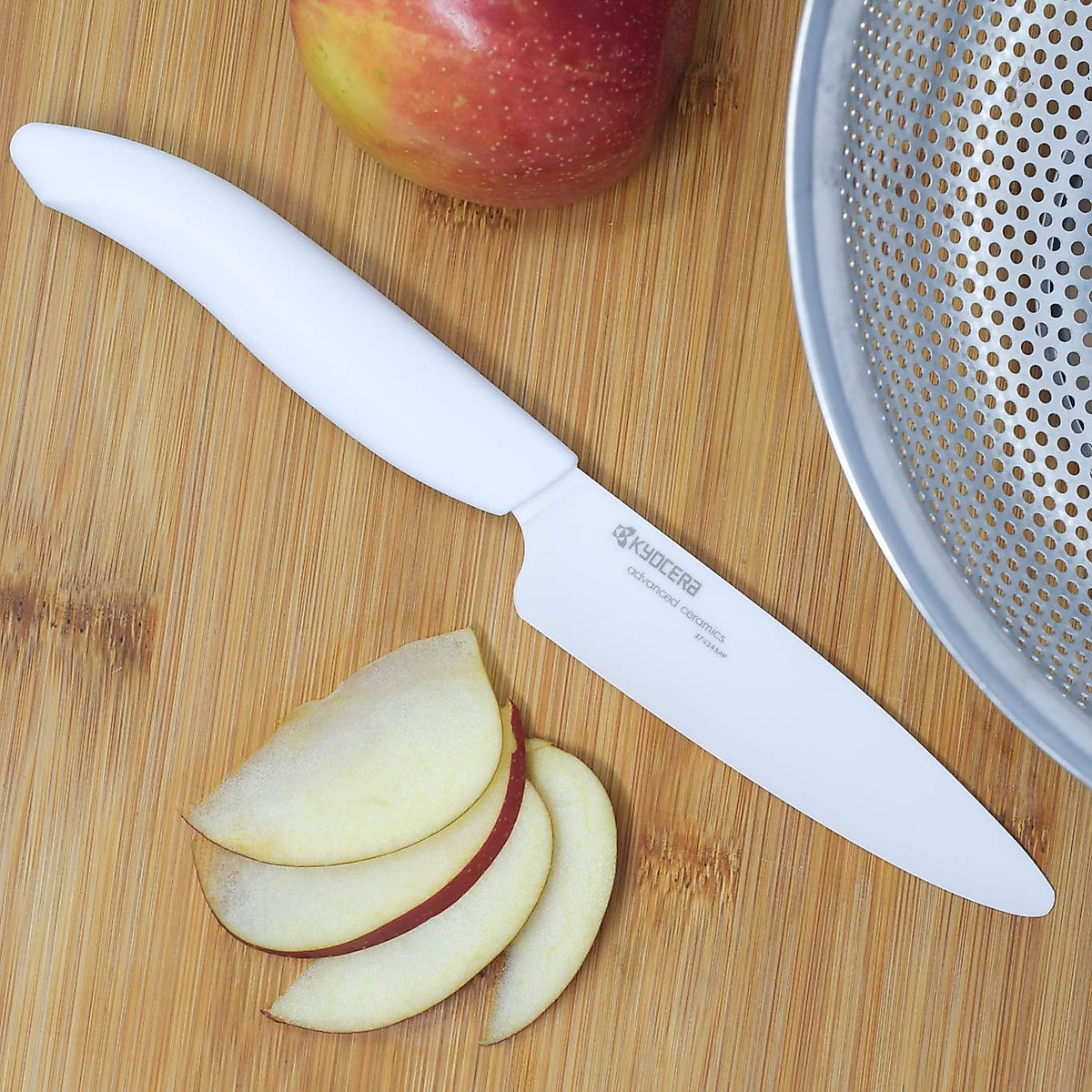 Kyocera 3Piece Advanced ceramic Revolution Series Knife Set, White, Blade Sizes: 5.5", 4.5", 3"