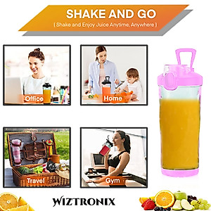 Wiztronix Portable Blender - 600ml Capacity, USB Rechargeable, Purple