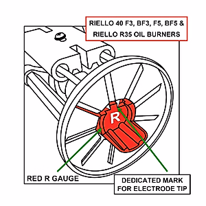 Red R Gauge Electrode Setting Gauge for Riello 40 F3, BF3, F5, BF5, and R35 Oil Burners