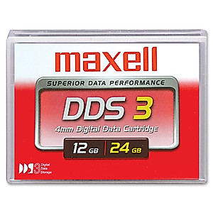 Maxell 1/8" DDS-3 Cartridge, 125m, 12GB Native/24GB Compressed Capacity