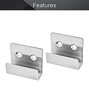 MroMax Wall Mounted Hook Robe Hooks Single Clothes Hanger , Stainless Steel Silver Tone 4pcs