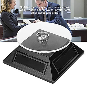 Antilog Jewelry Display Stand, Solar Showcase 360 Degrees Turntable Rotating Watch Phone Jewelry Organizer Display Stand(Black)